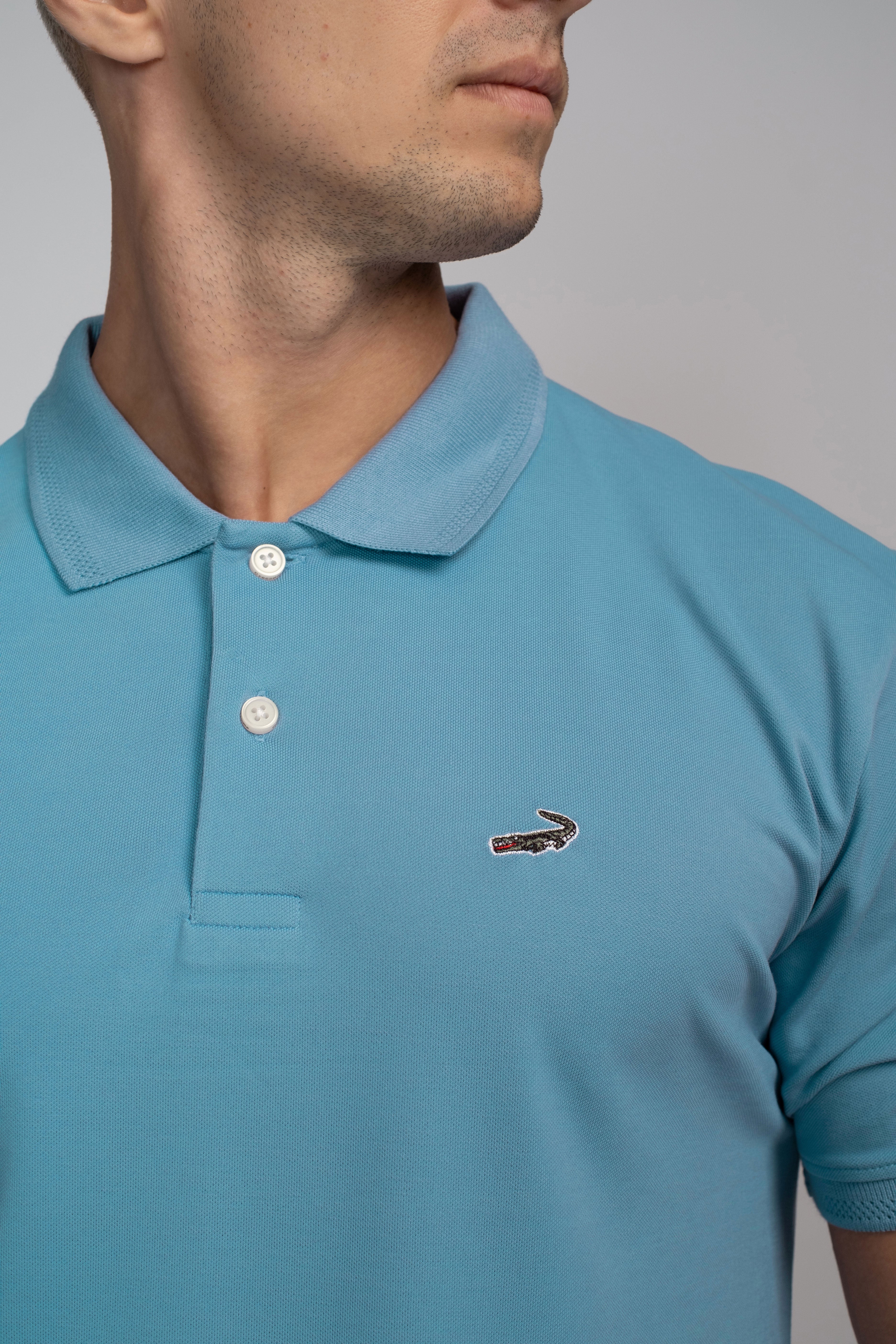 Crocodile Pima Polo Regular Fit HS T-Shirt Turkish Tile