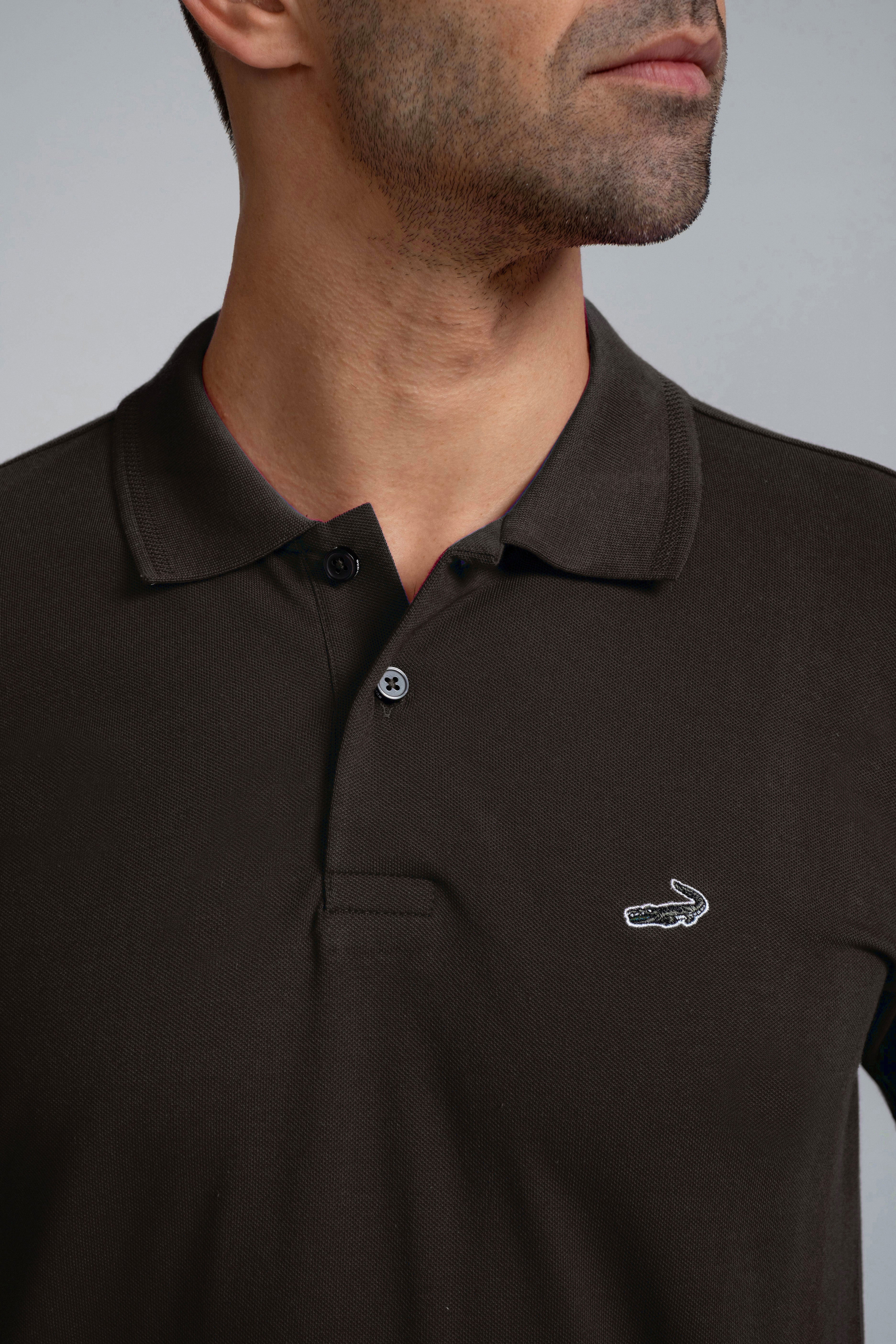 Crocodile Slim Fit Pima Cotton Brown - Bitter Chocolate