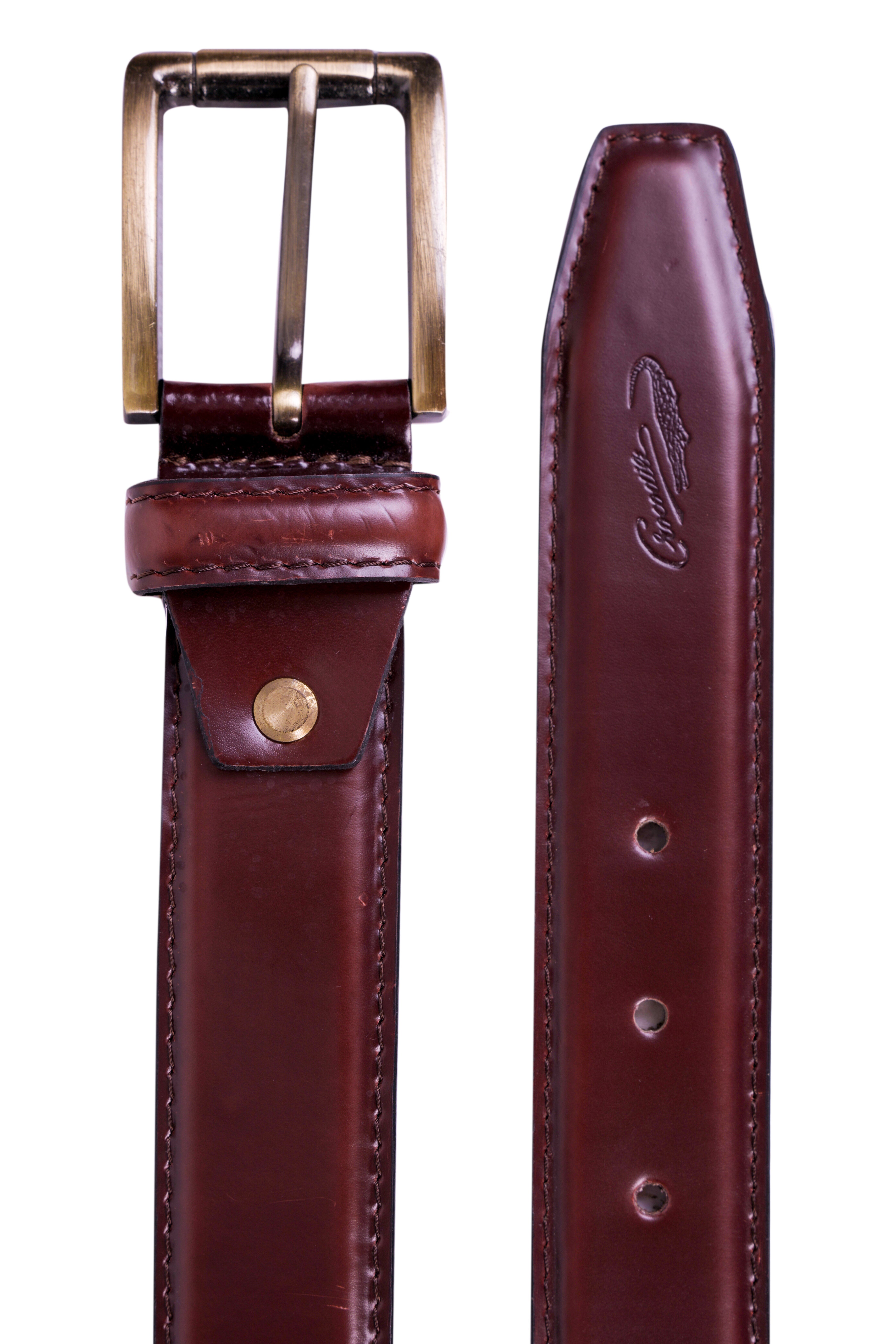 Crocodile Mens Leather Belts -Maroon